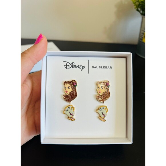 Disney | Jewelry | Disney X Baublebar Princess Belle Chip Drop Earrings ...